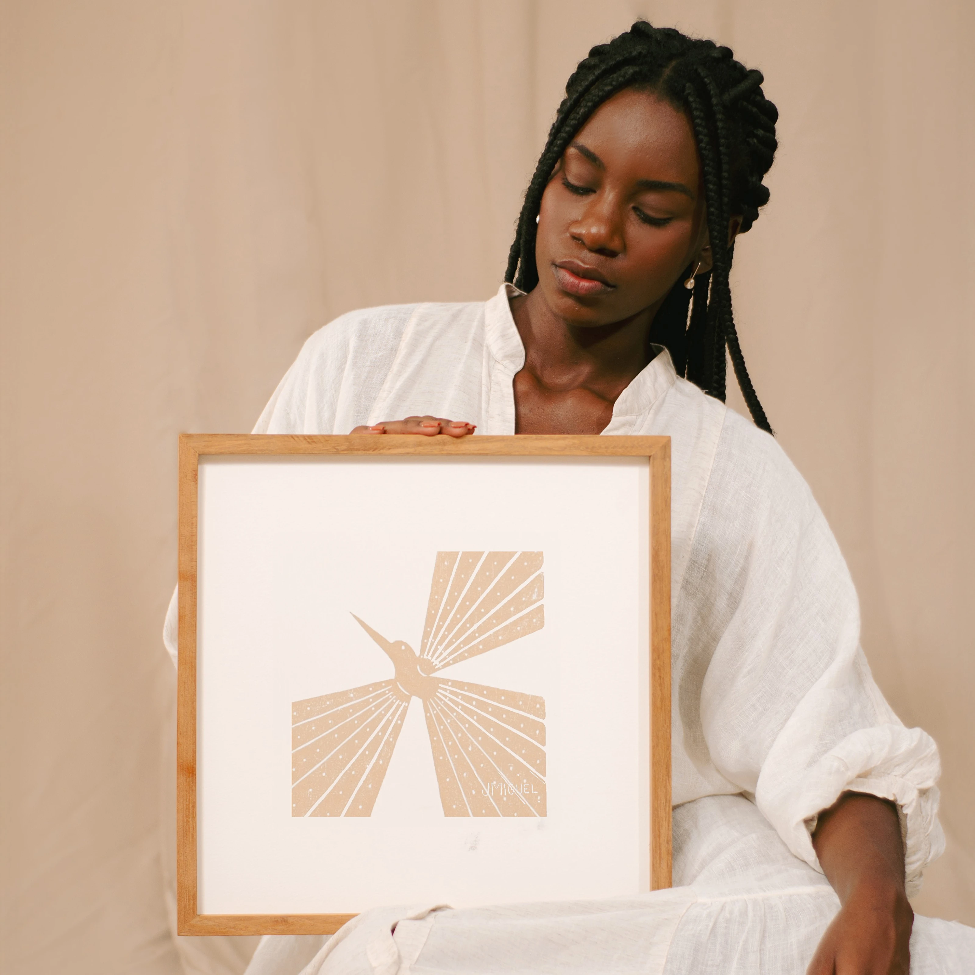 Quadro Colibri M Areia por Leo Allouchie e J. Miguel | Boobam